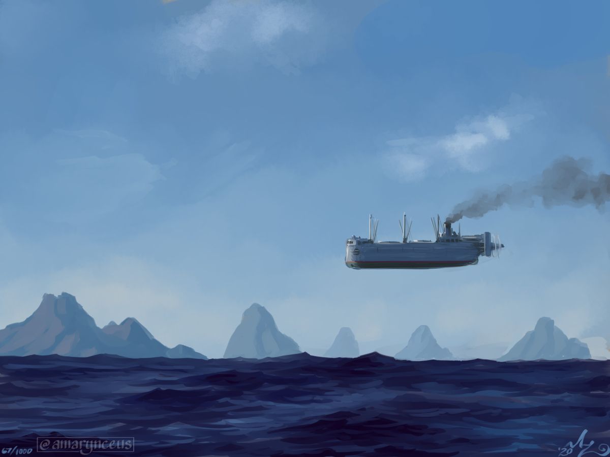 Flying freighter by Amarynceus | Scrolller