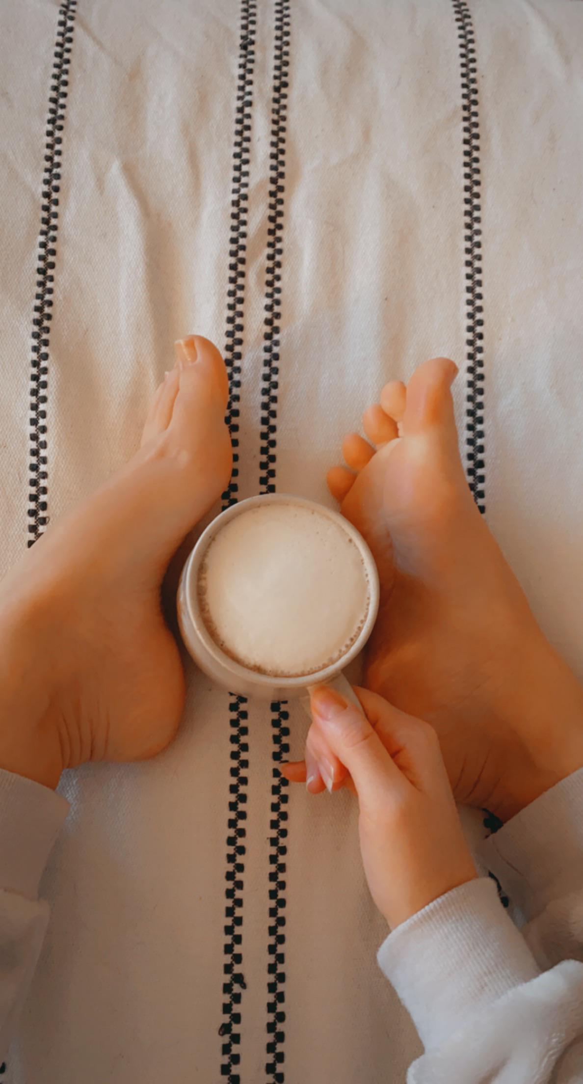 foamy coffee and curvy feet | Scrolller