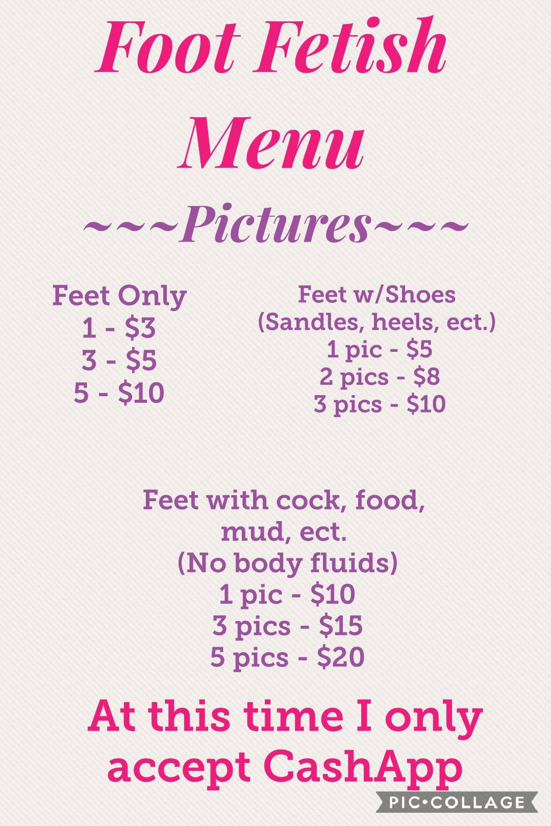 Foot Fetish Custom Menu | Scrolller