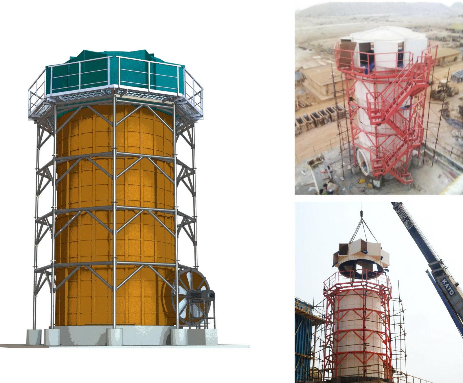 Forced draft fiber glass cooling tower- 3D Modeling and shop drawing by Solidworks - ARA Co ...