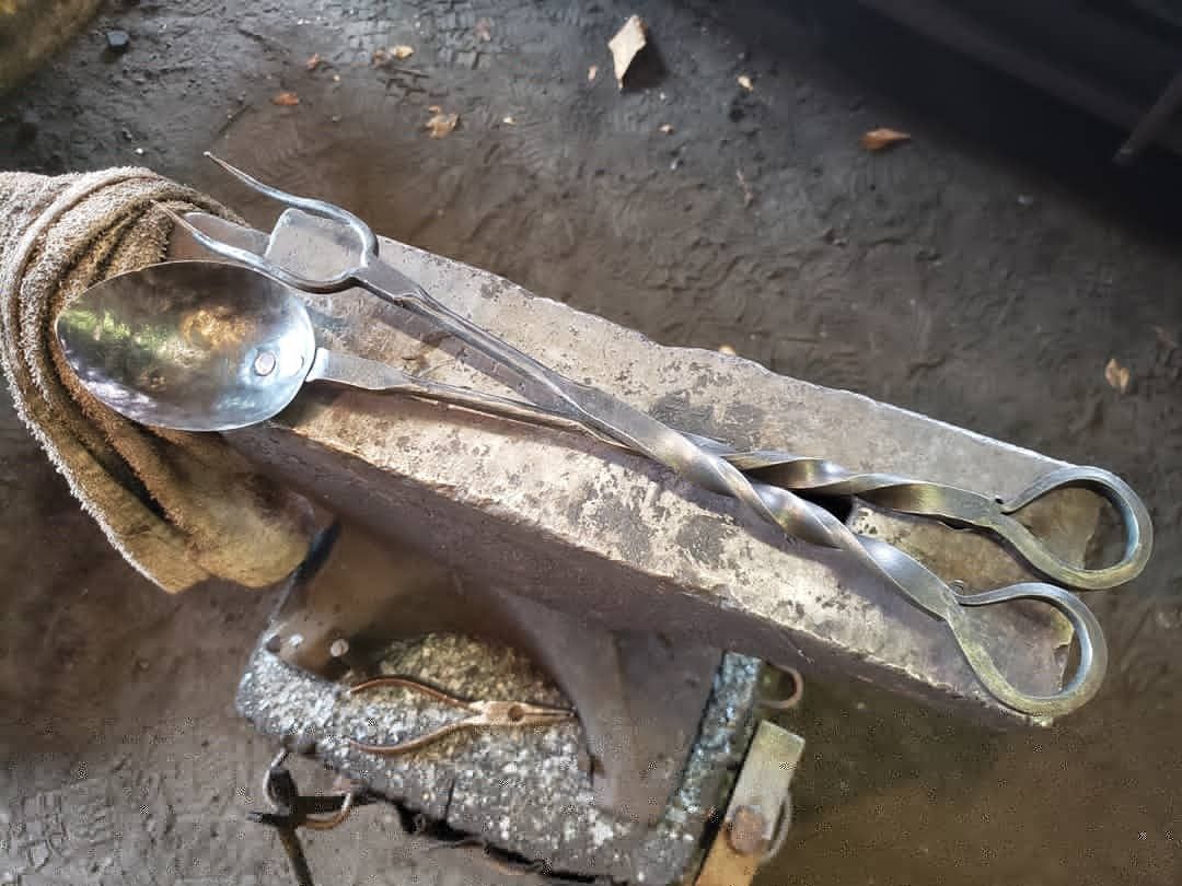 Forged spoon and fork set. | Scrolller