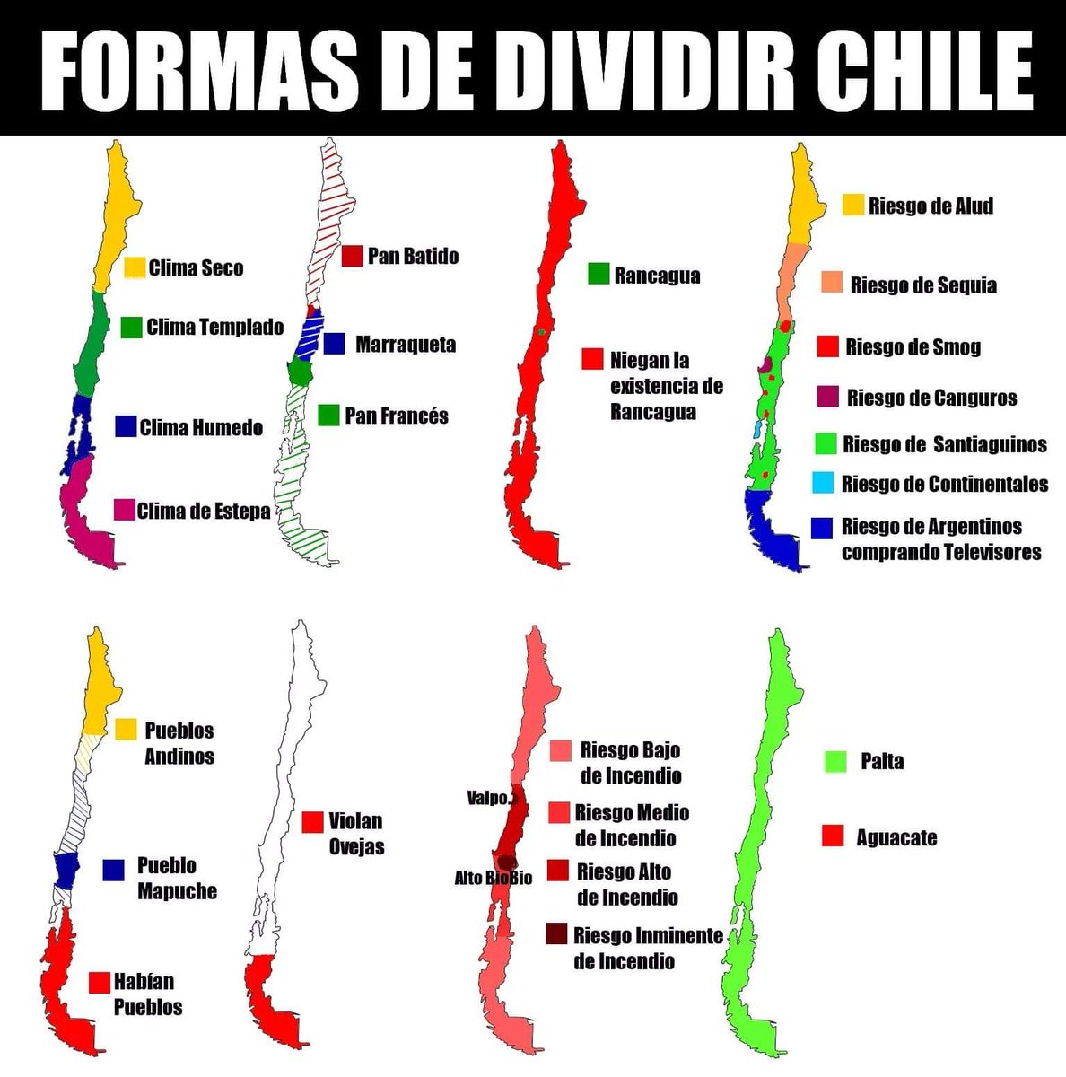 Formas de dividir Chile | Scrolller