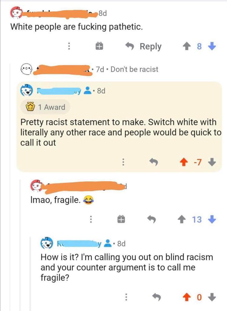 fOuNd Le fRaGilE wHiTe ReDdItoR!!1! | Scrolller