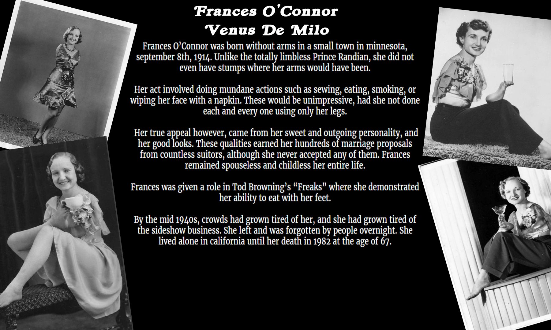 Freak of the week: Frances O'Connor "Venus De Milo" | Scrolller