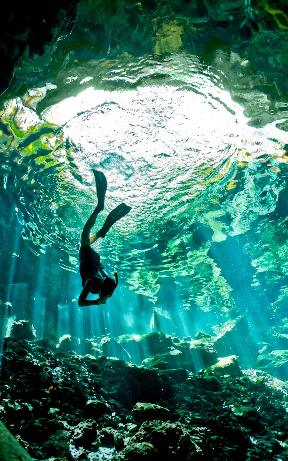 Free-diving a cenote in Mexico [1000 × 1600] | Scrolller