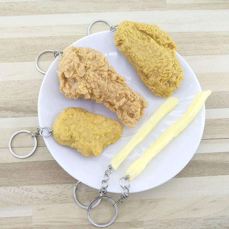 Fried chicken and fries keychains | Scrolller