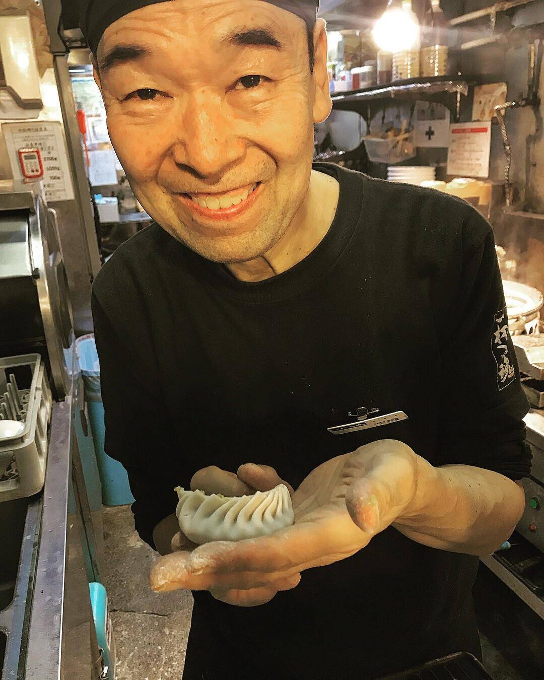 Friendly fella in Shibuya invited me into the kitchen to teach me how to fold gyoza. | Scrolller