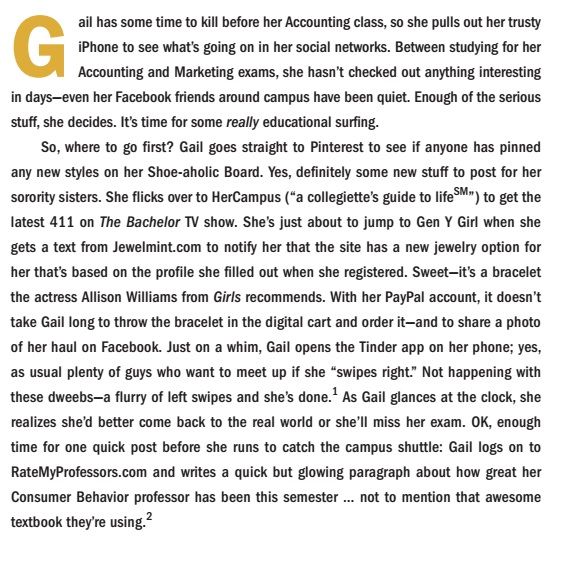 From my Marketing textbook. Because I know everything I do online is related to my gender ...