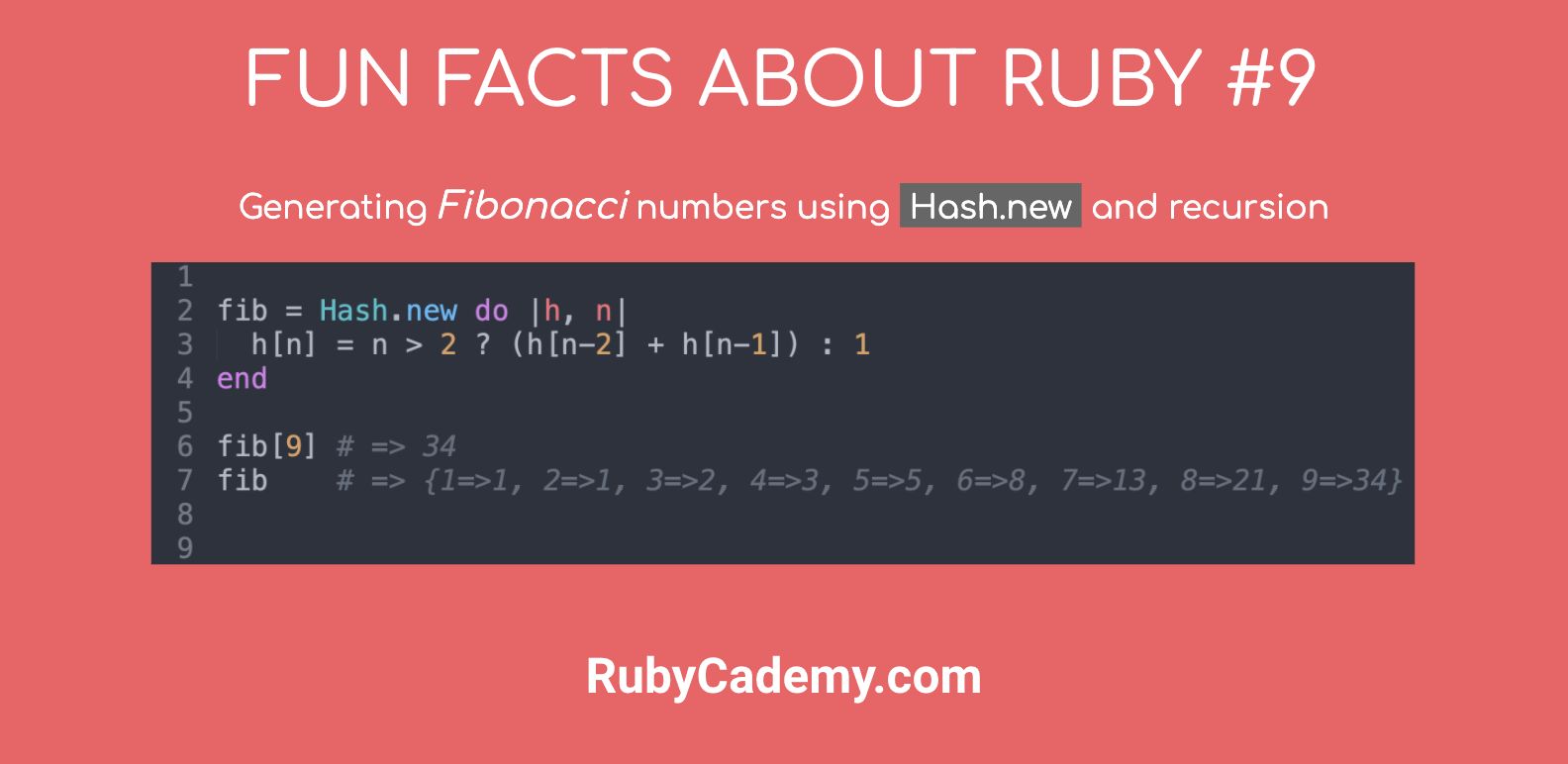 Fun Facts About Ruby 9 Fibonacci Using Hashnew And Recursion