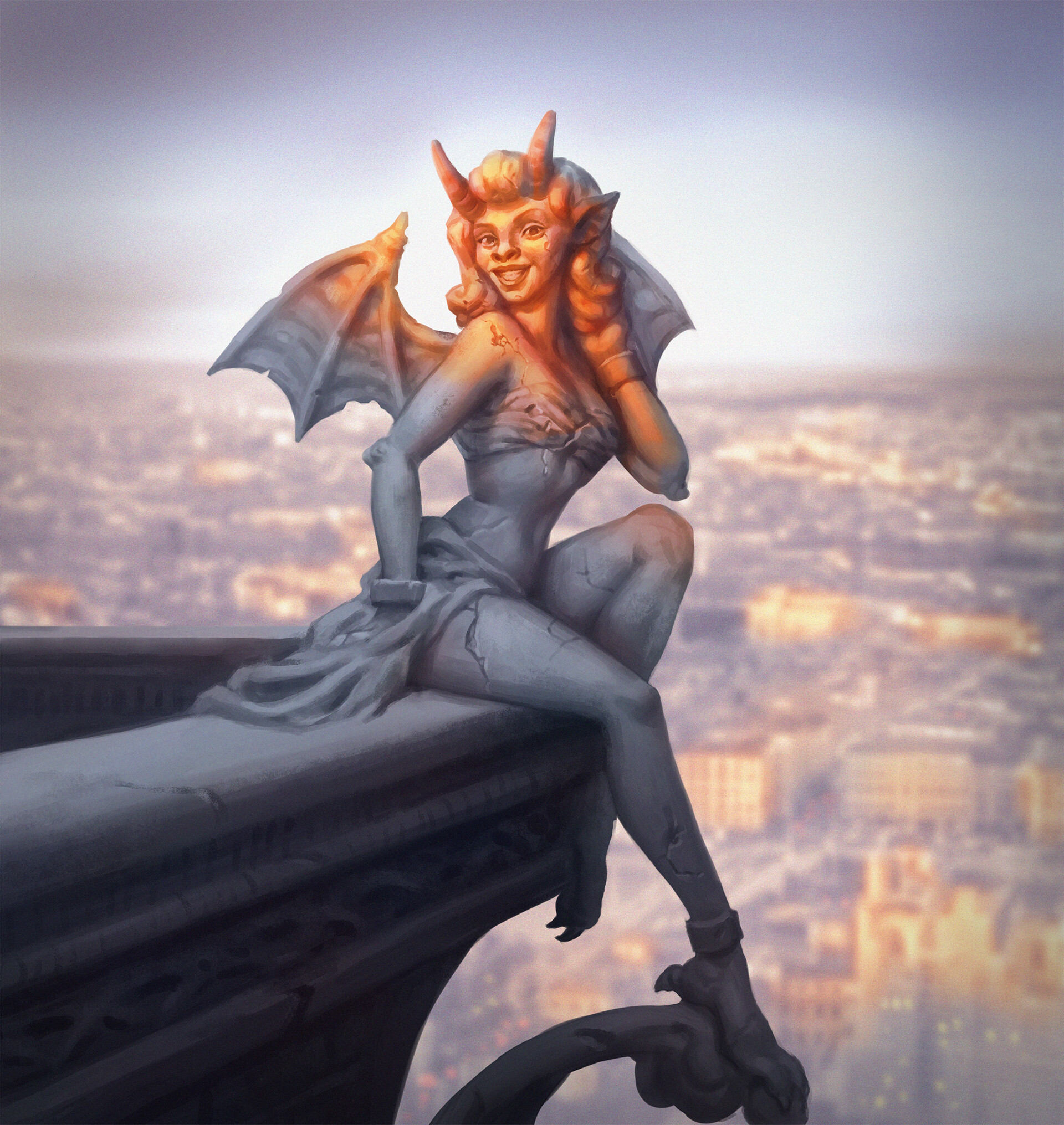 Gargoyle Pinup by Vika Yarova | Scrolller