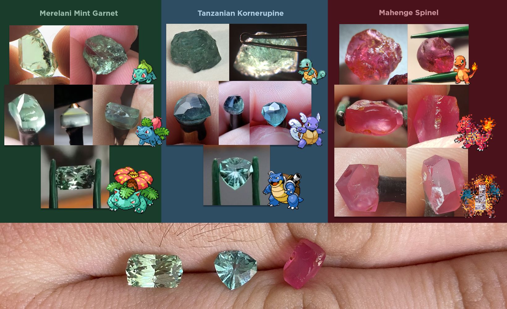 Gemstone Rough Evolution! Mint garnet, kornerupine, and spinel! | Scrolller