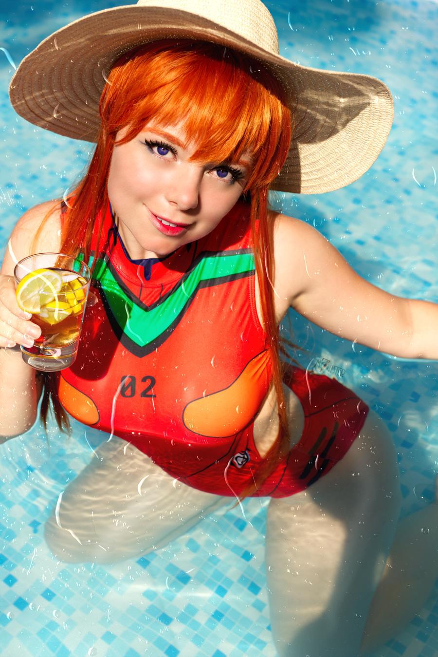 Genimonster as Asuka Langley Soryu Plugsuit Swimsuit from Neon Genesis Evangelion | Scrolller
