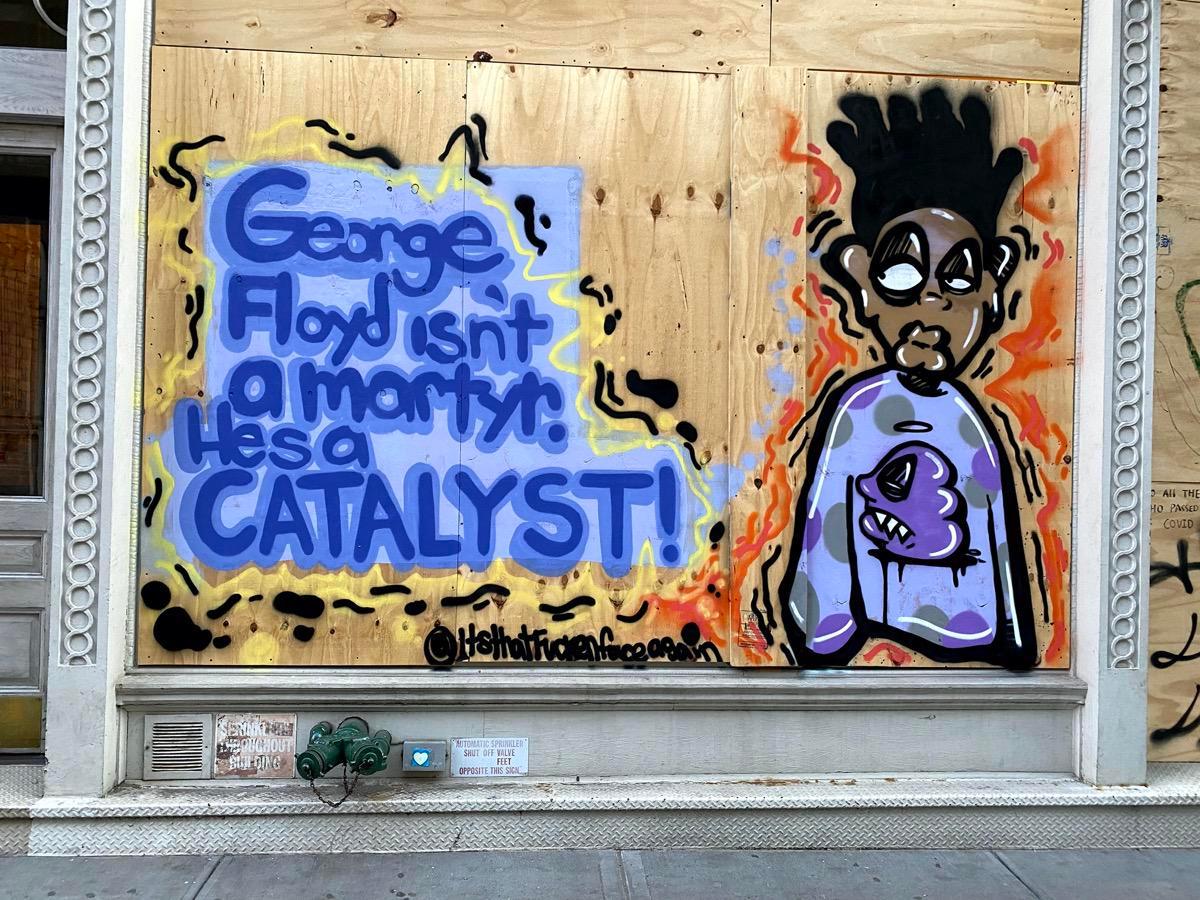 George Floyd mural in Soho, NYC | Scrolller