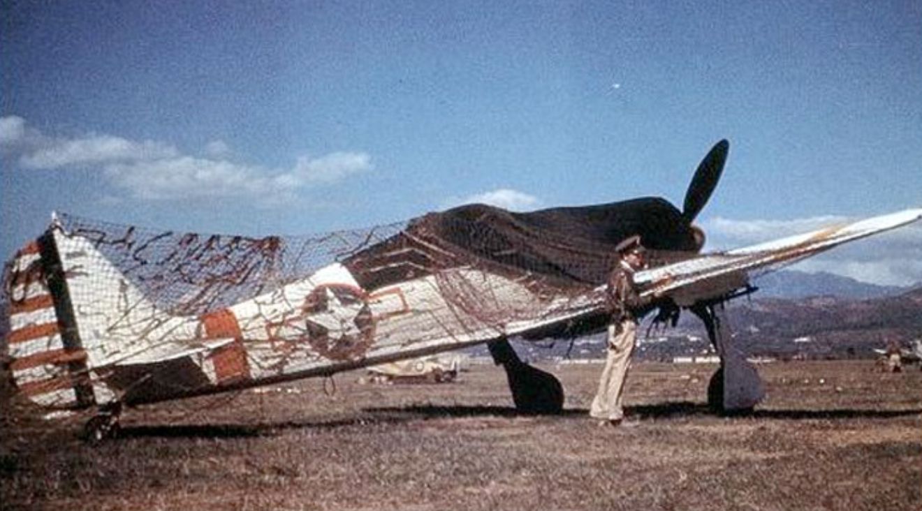 German Fw-190 in American colours after being captured in an airfield in Sicily, Italy, Sep 1943 ...