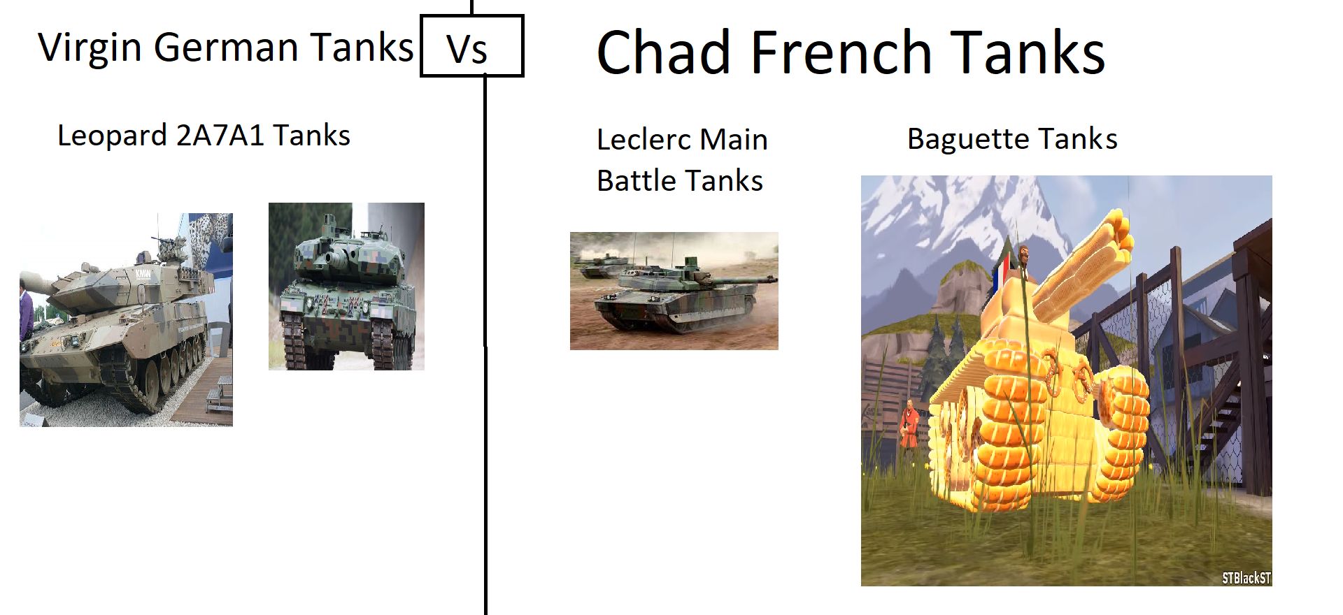 German Virgin Tanks Vs French Chad Baguette Tanks | Scrolller