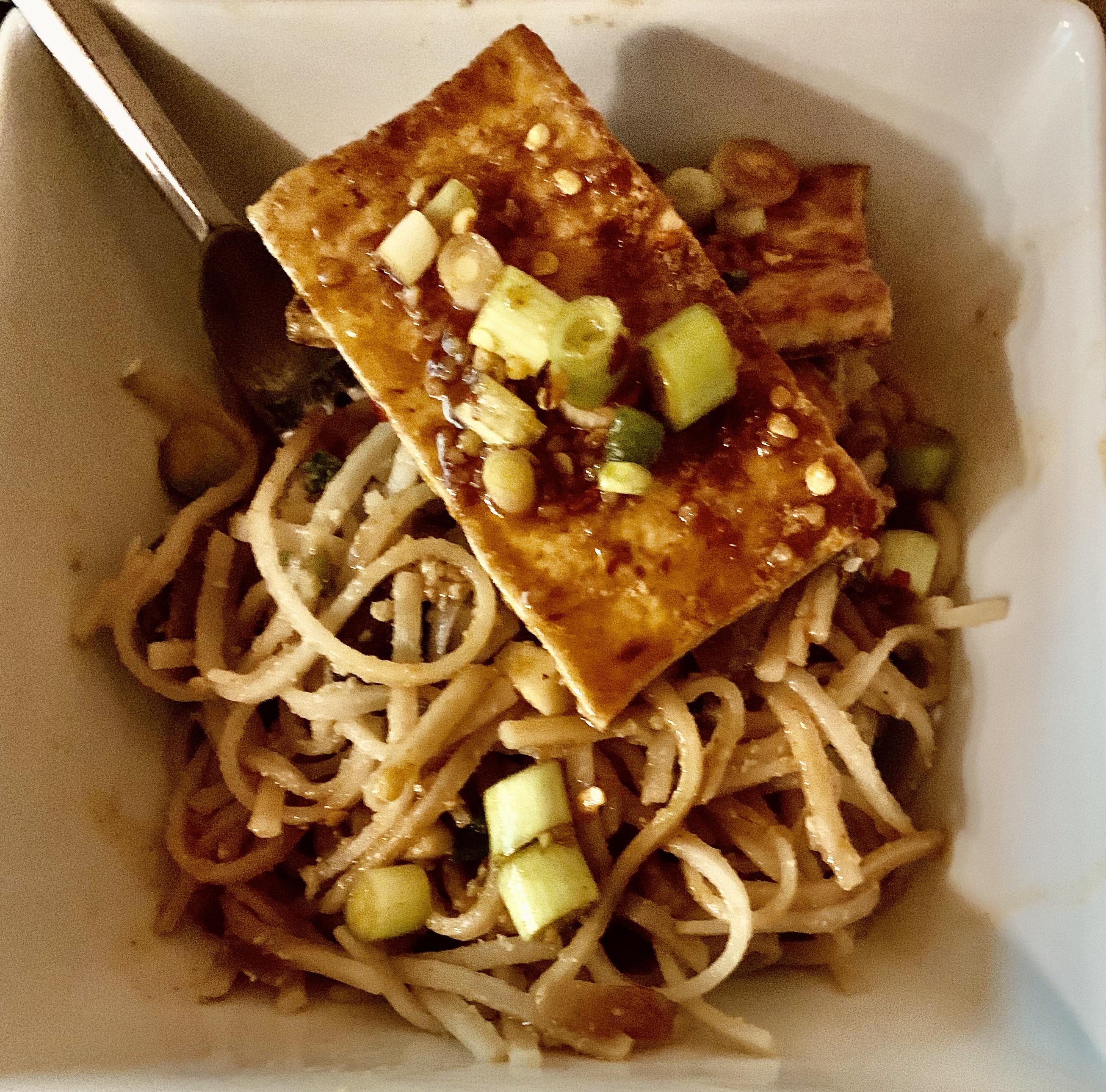 Ginger Pad Thai with Spicy Korean Tofu | Scrolller