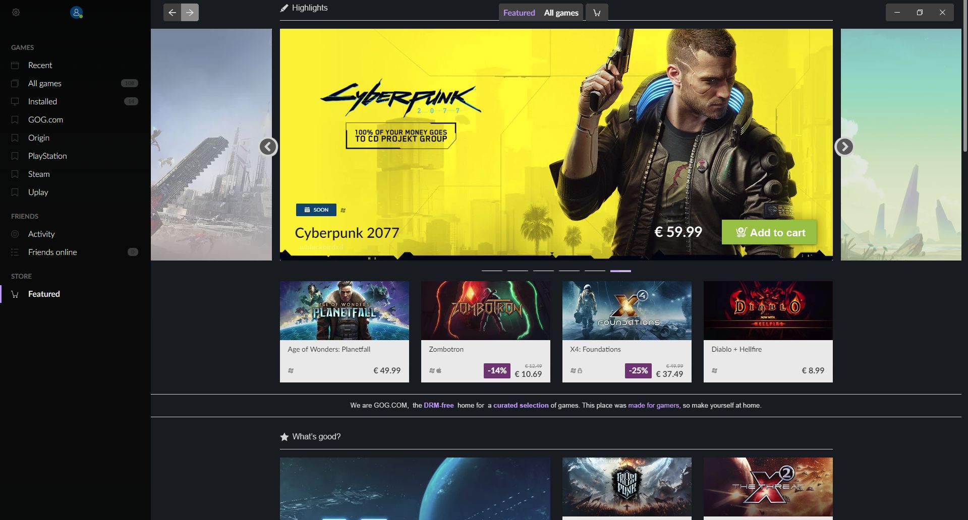 GOG Galaxy Store Dark Mode | Scrolller