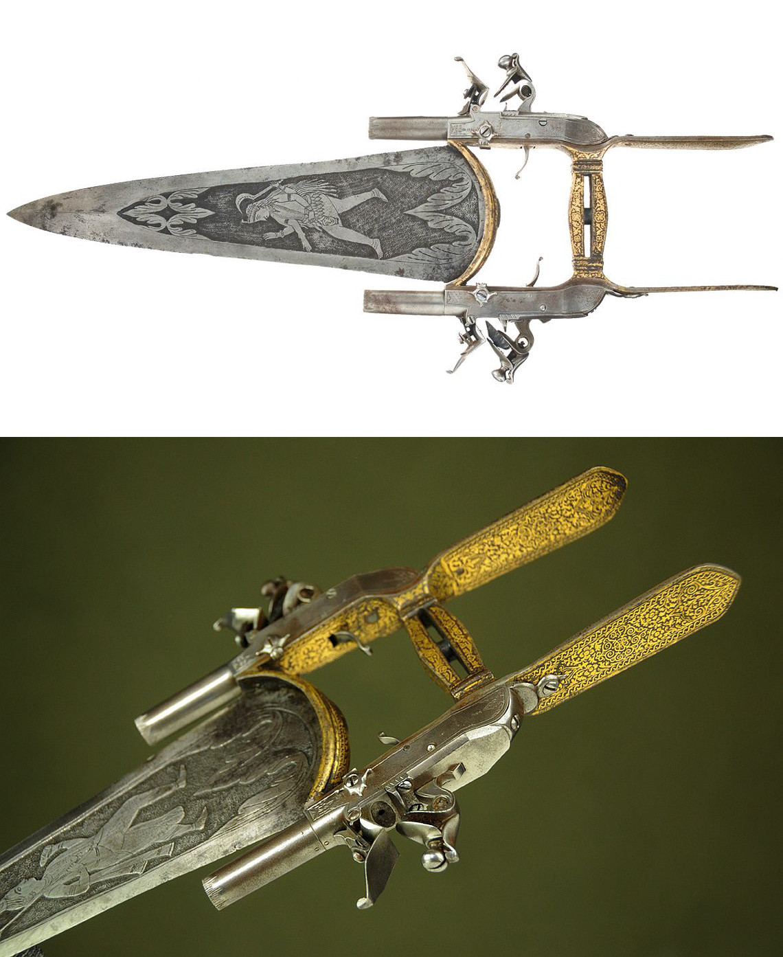 Gold accented Indian "Katar" anti-armor dagger [1140x1393] | Scrolller