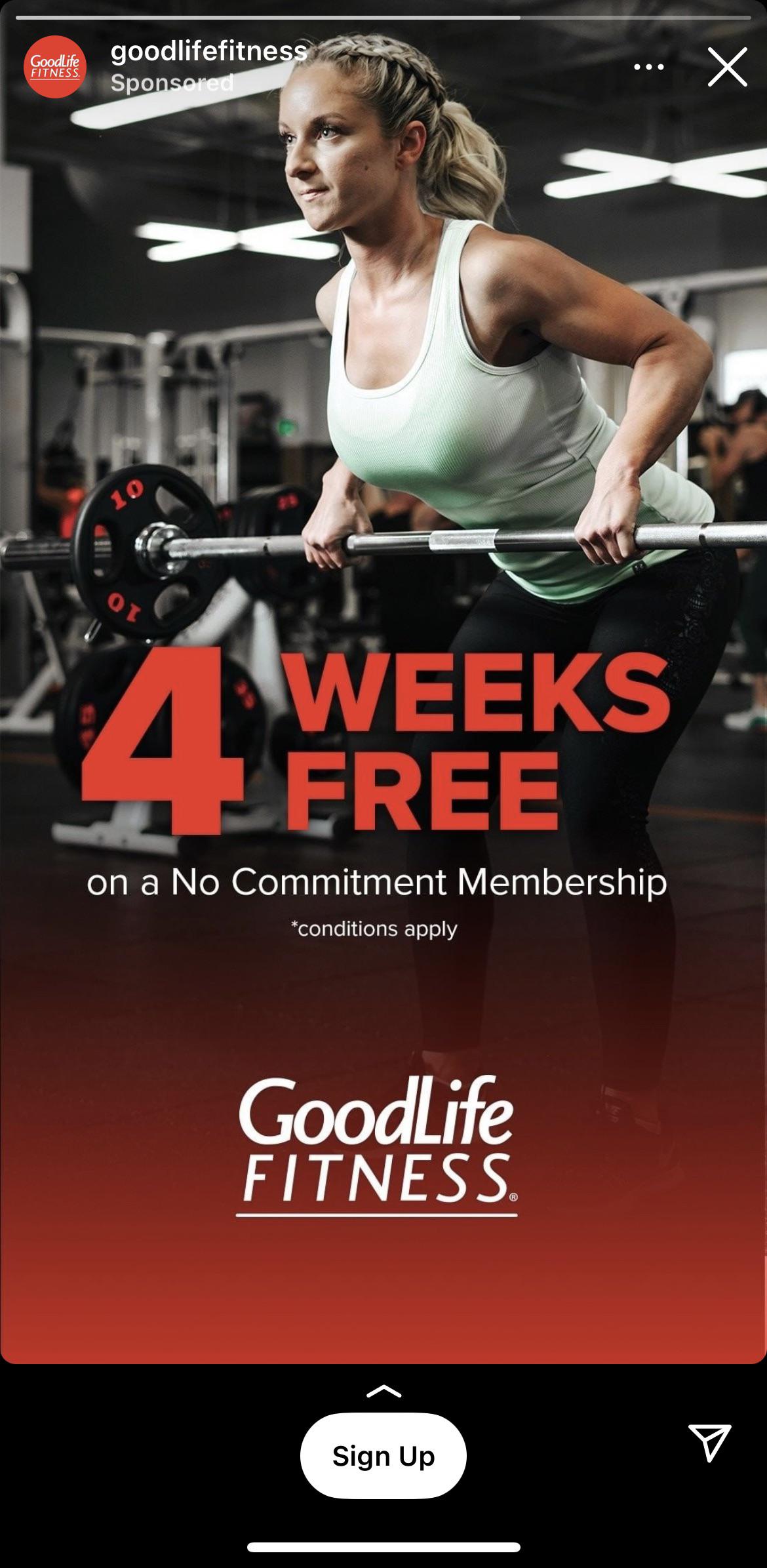 GoodLife offering 4 weeks free while there is a capacity of 10 people in their busiest locations ...