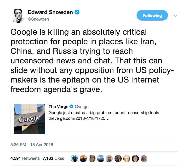 Google is killing protection for uncensored news and chat | Scrolller