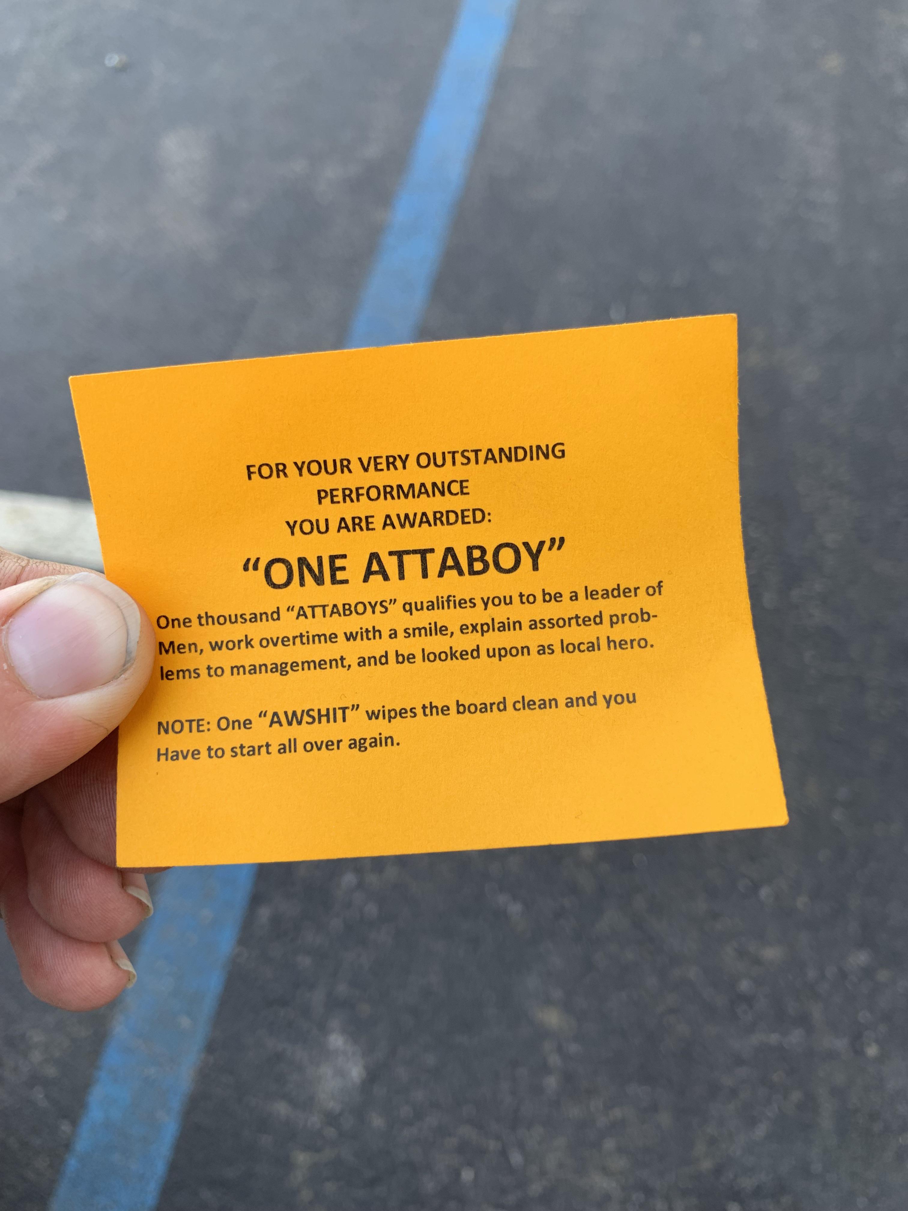 Got an “Atta Boy” today | Scrolller