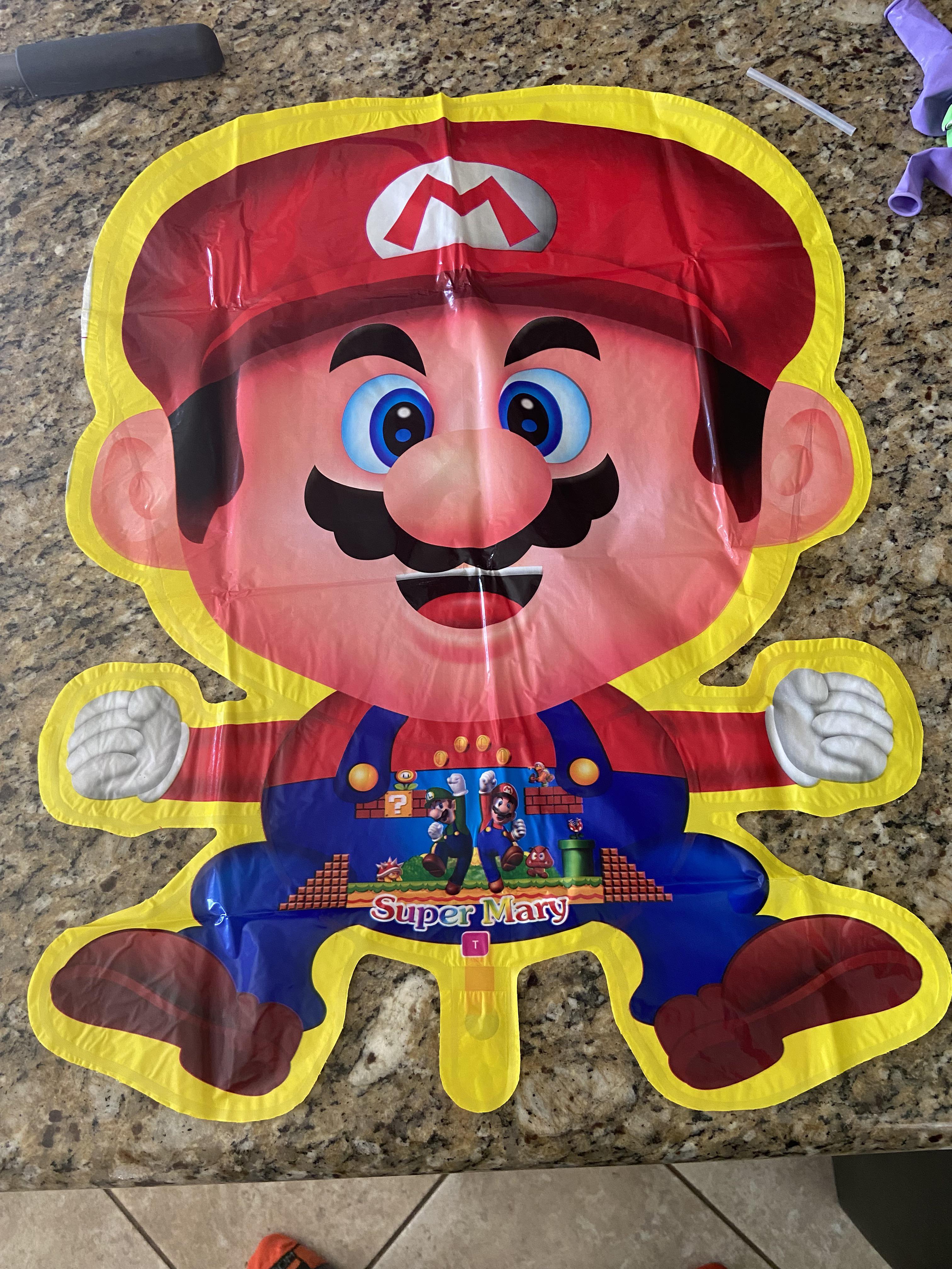 Got some “super Mary” balloons for my sons birthday, not sure they thought through the location ...