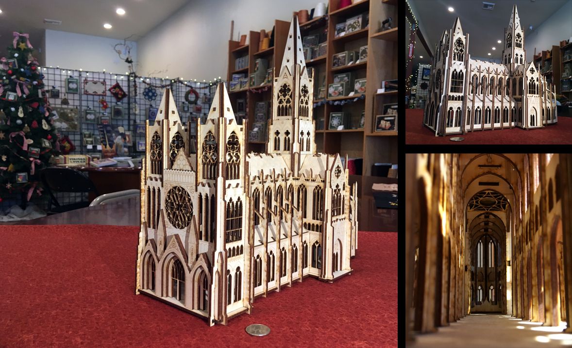 Laser-cut gothic cathedral | Scrolller
