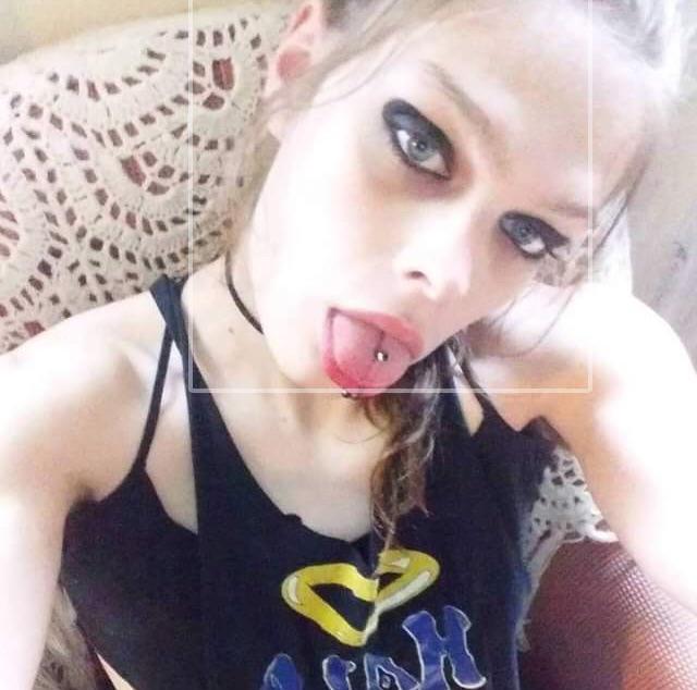 gothic trap shows tongue ring | Scrolller