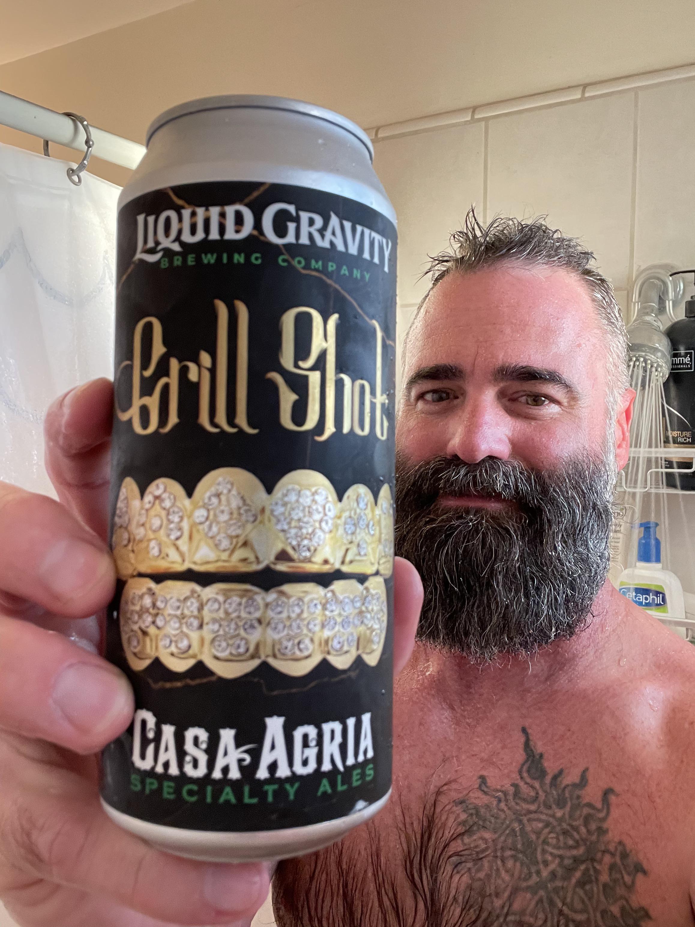 Grill Shot. A juicy West coast IPA Collaboration between Liquid Gravity and Casa Agria. Super ...