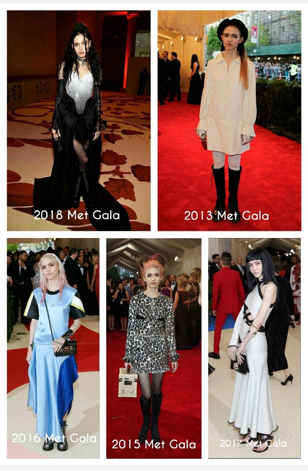 Grimes' Met Gala looks over the years. | Scrolller