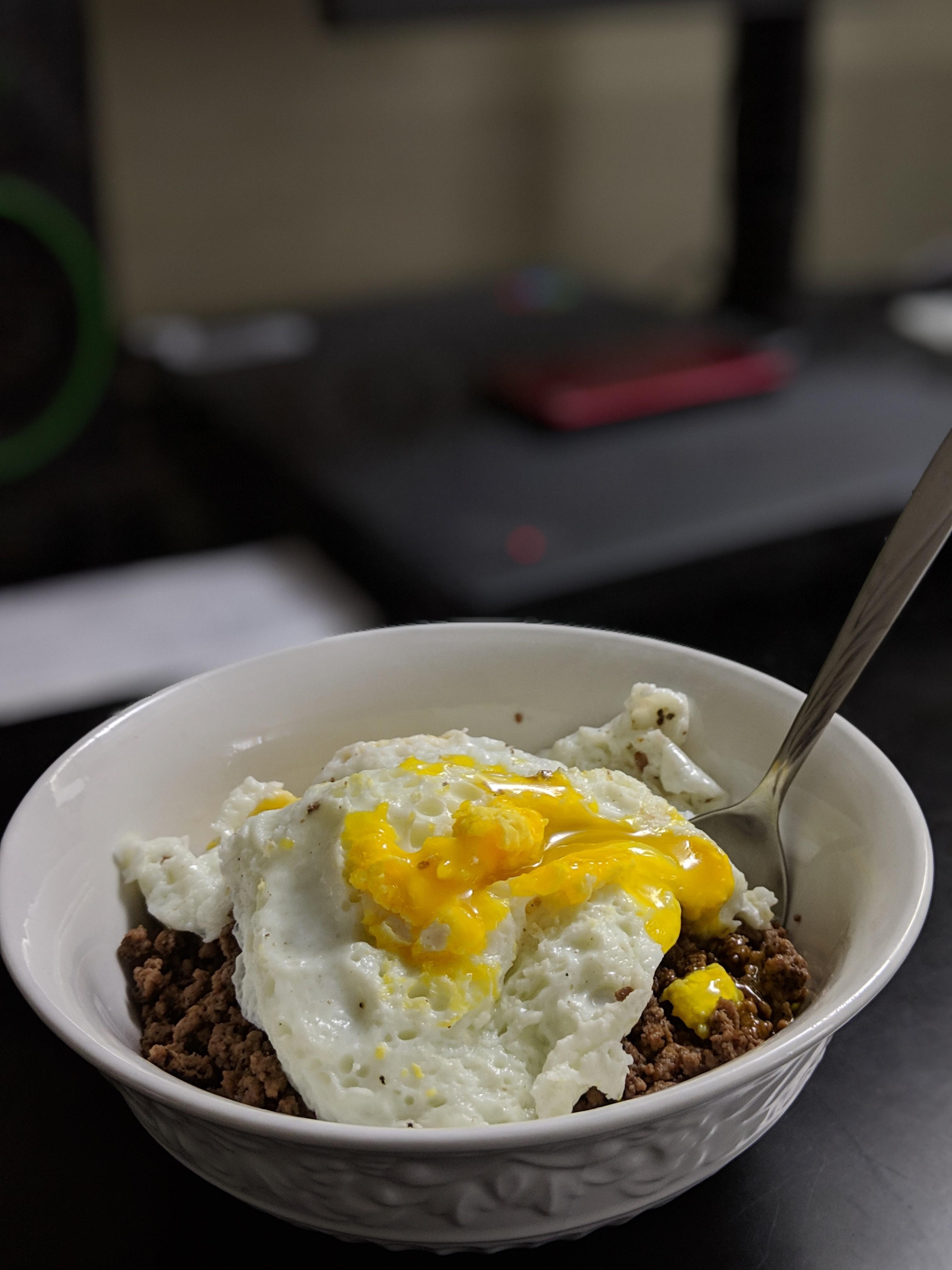 Ground beef and eggs -- simple carnivore meal | Scrolller