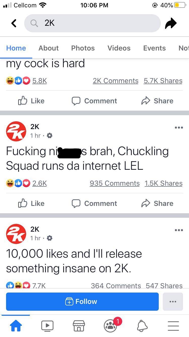 Hacker having fun on 2k official Facebook | Scrolller