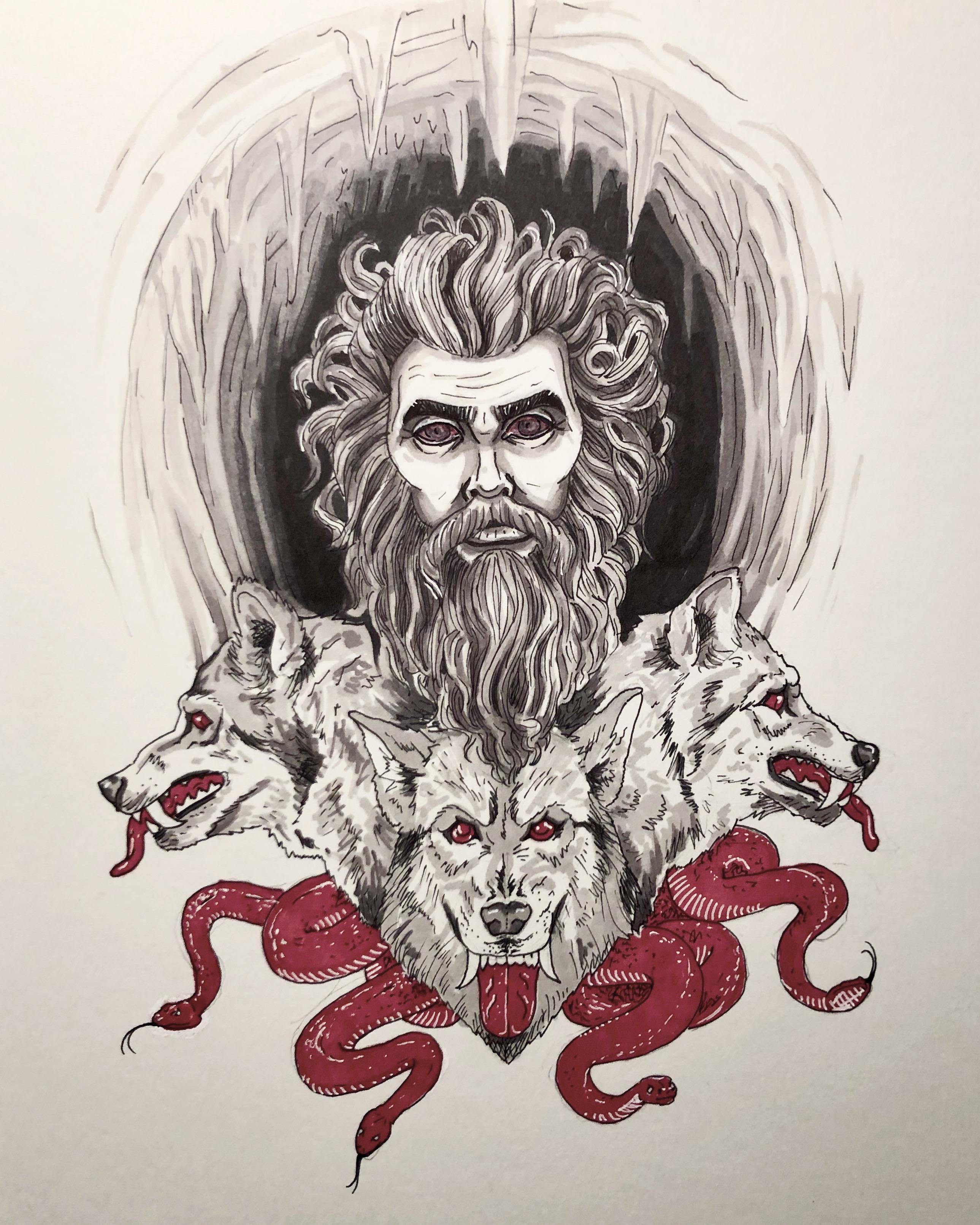 Hades, my first piece in a series of underworld/ chthonic deities for Inktober. | Scrolller
