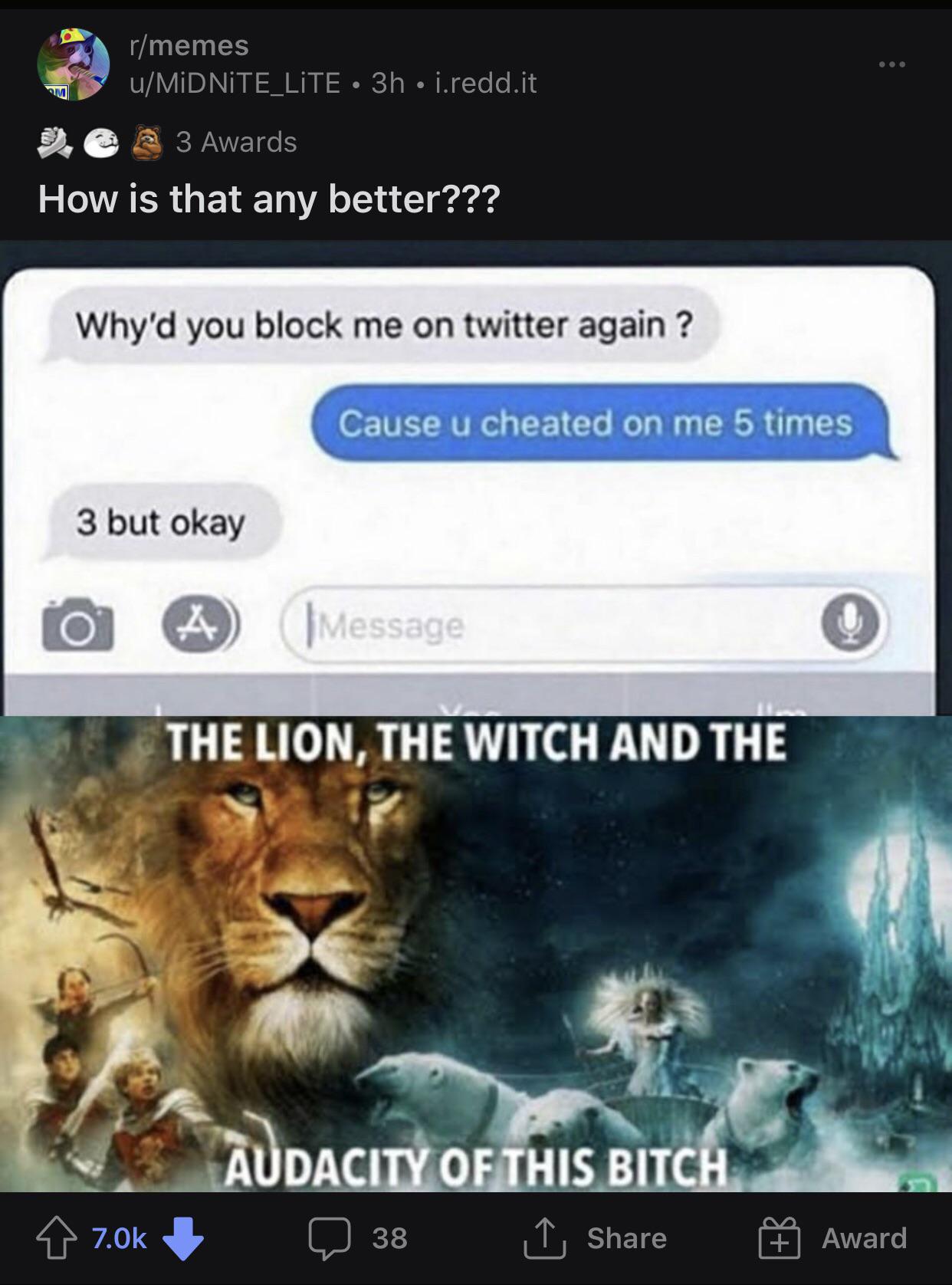 Haha funny caption and fake text chain. I am so funny! This was a repost as well btw. | Scrolller