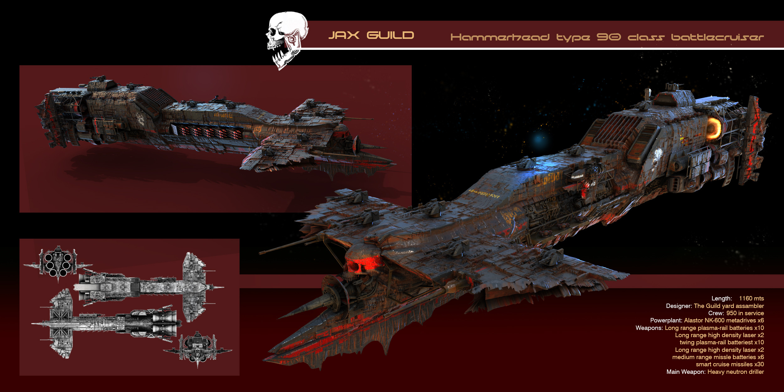 Hammerhead type 90 class battlecruiser by Jean Paul ficition | Scrolller