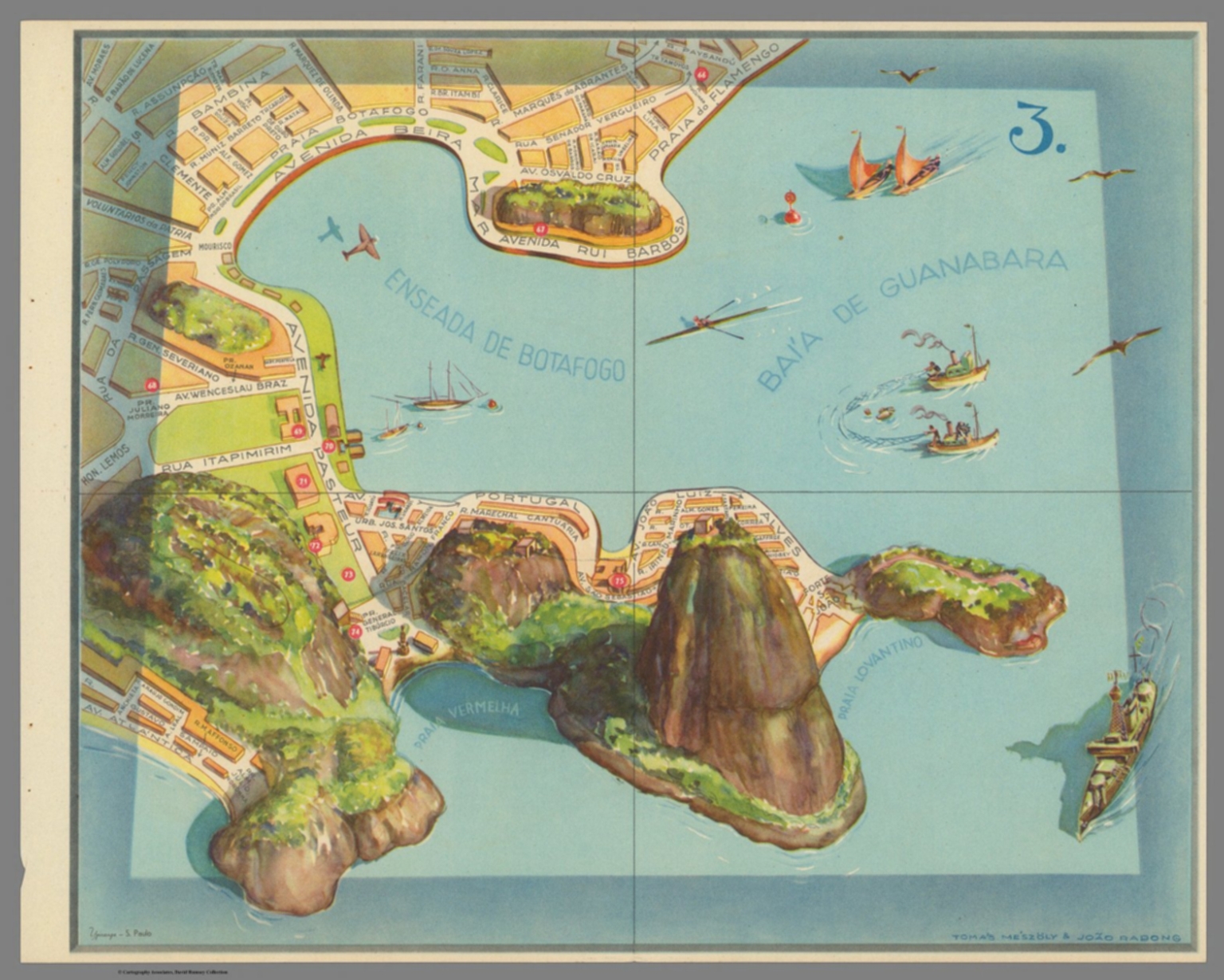 Hand-drawn map of Rio from 1934. | Scrolller