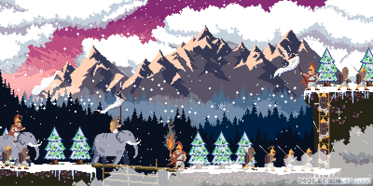 Hannibal crossing the Alps in pixelart | Scrolller