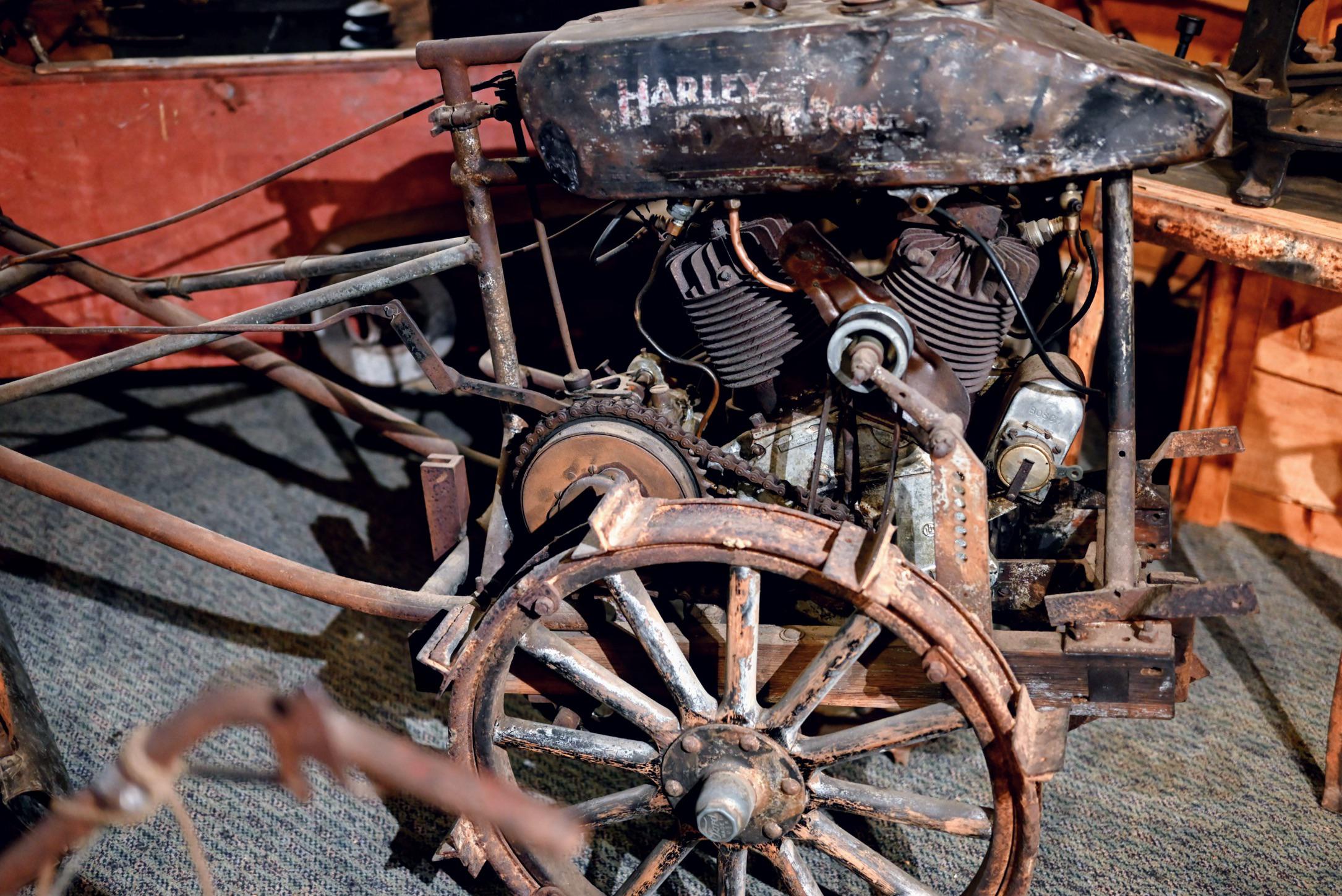 Harley Davidson repurposed as a plow. | Scrolller