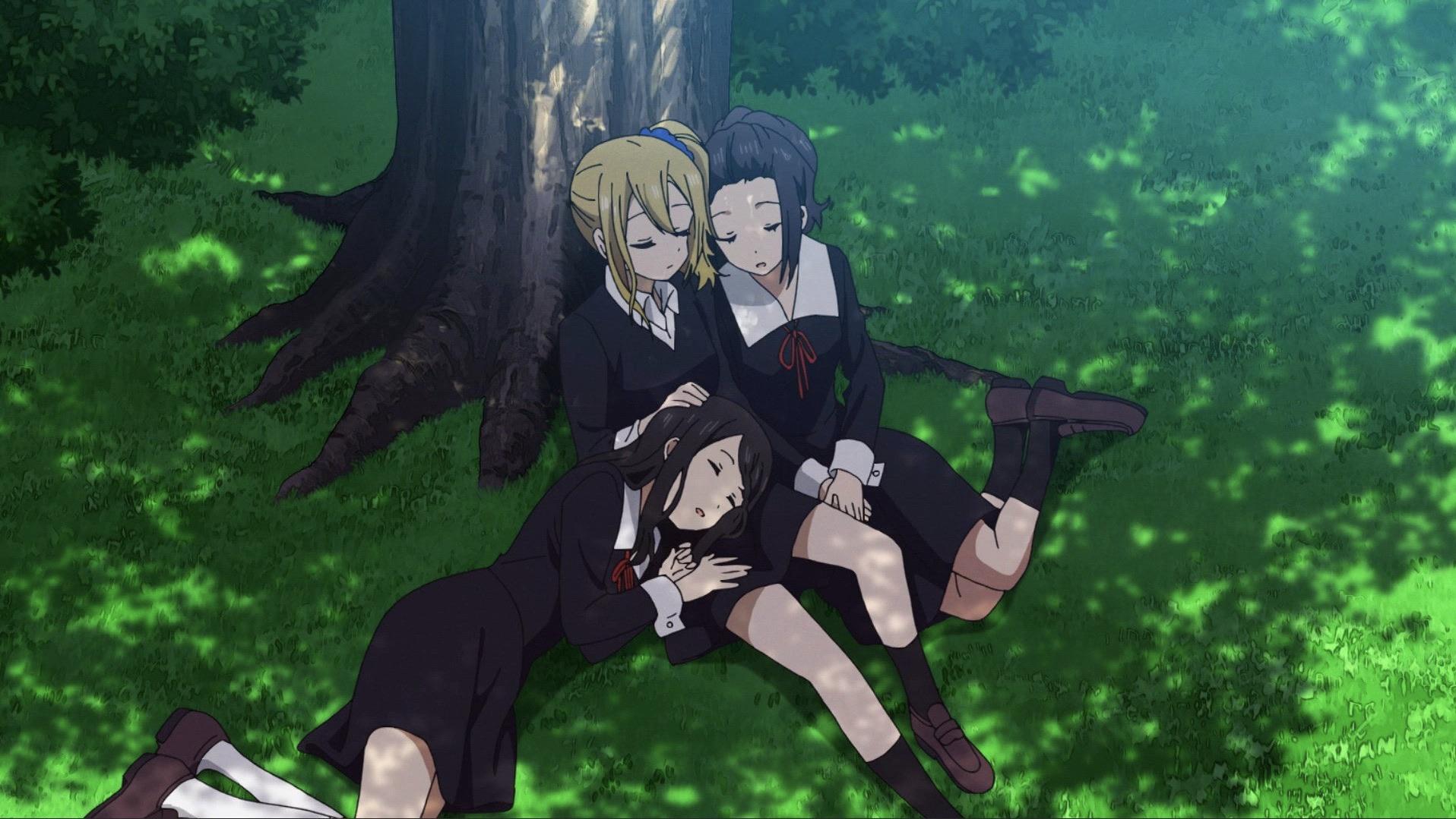 Hayasaka cuddling with her friends. | Scrolller