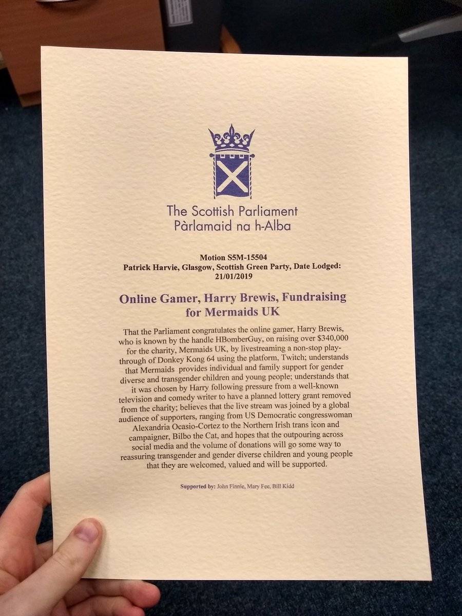 Hbomb recognized by Scottish Parliament for charity stream | Scrolller