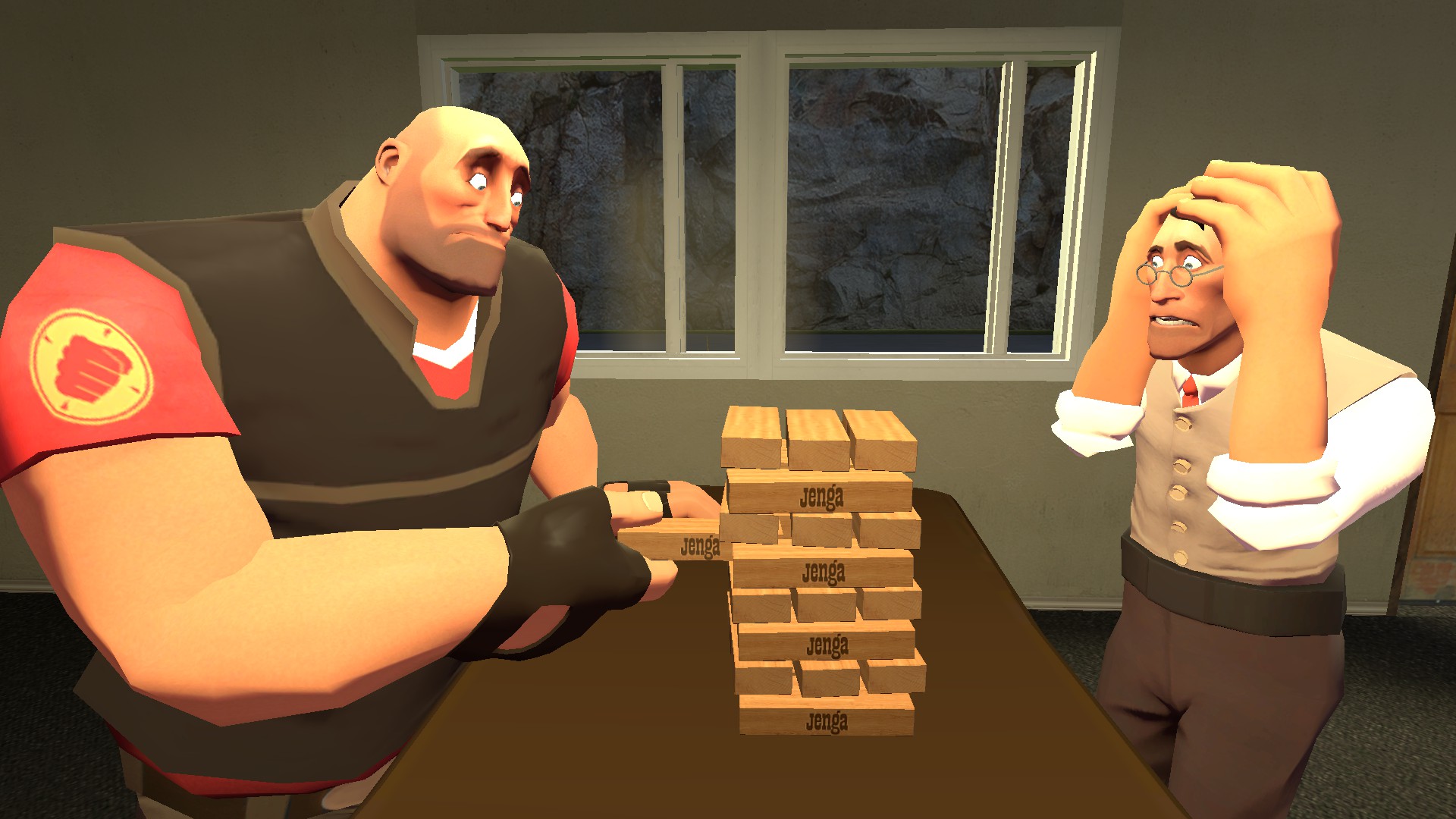 Heavy and Medic playing Jenga | Scrolller