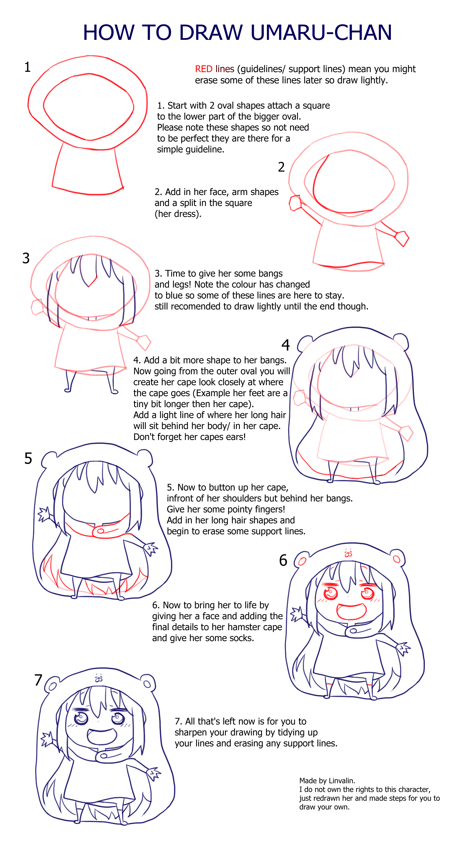 Here's an easy to follow how to draw Umaru-chan sheet for anyone keen ...