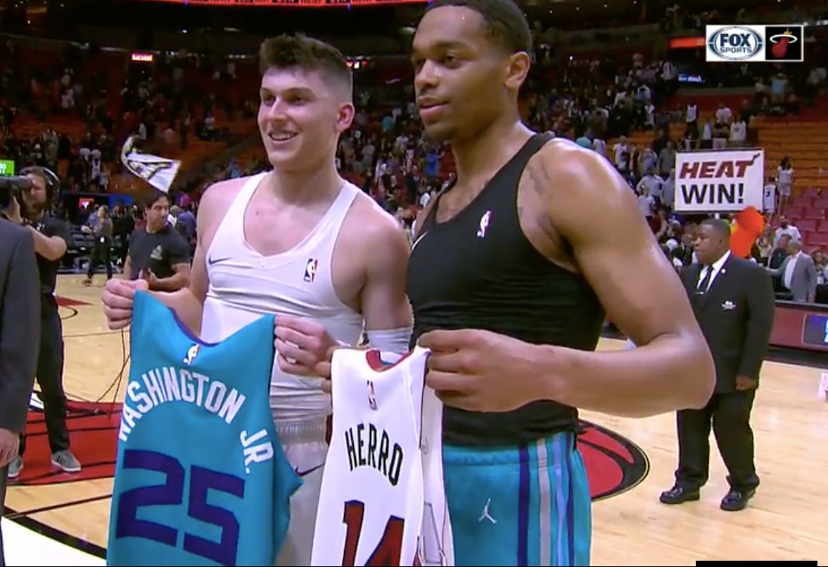 Herro's first career jersey swap. | Scrolller