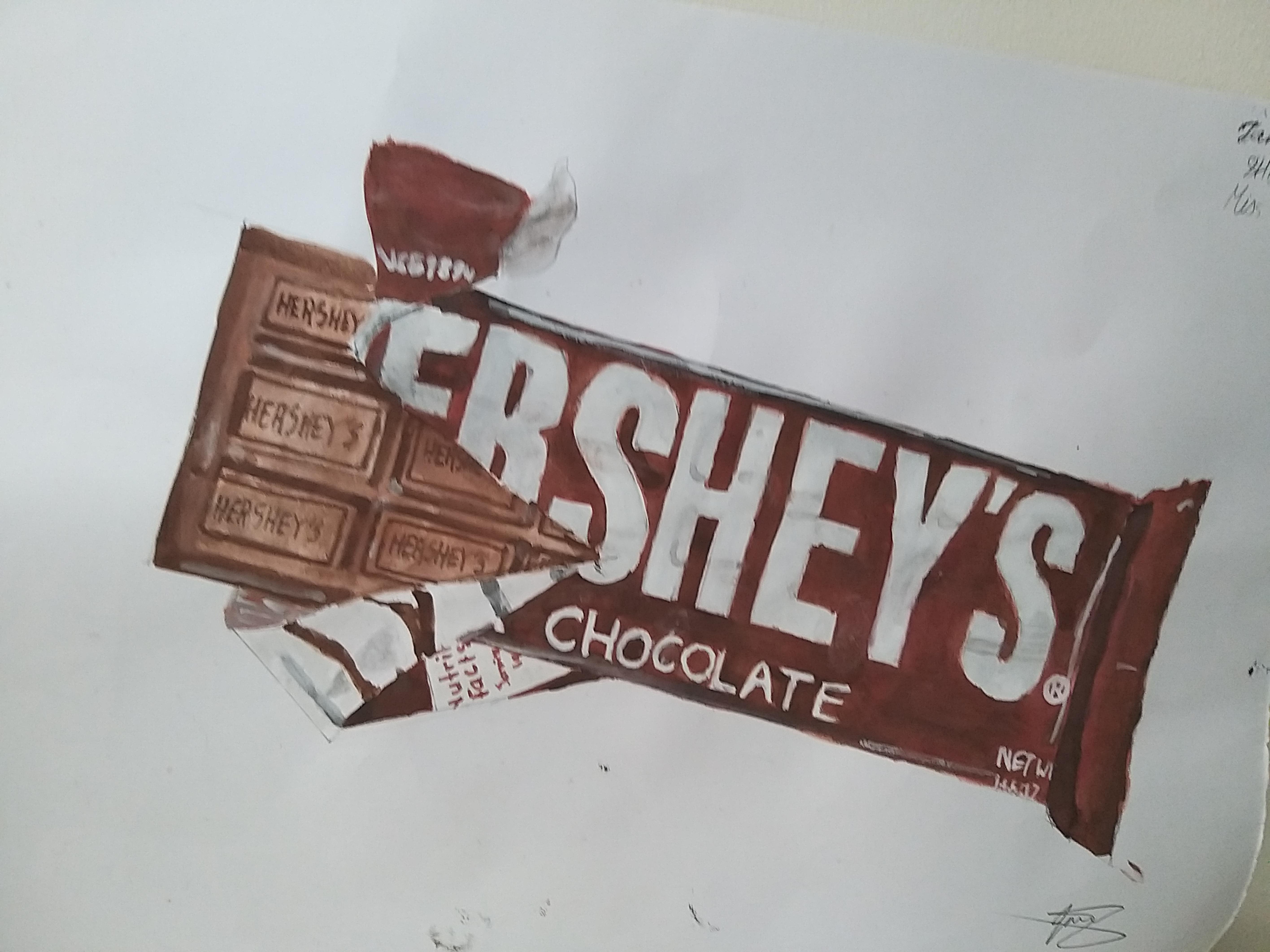 Hershey's Chocolate, Me, watercolors, 2020 | Scrolller