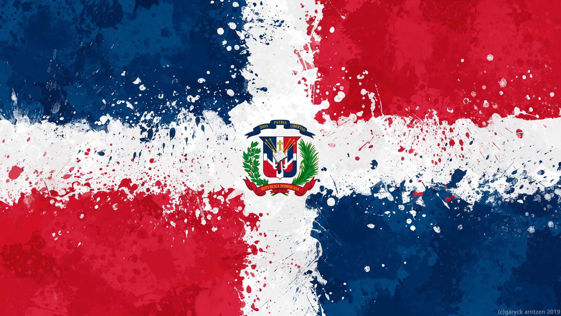 Hola r/Dominican, I've been doing some messy, paint style wallpapers of countrie's flags, here's ...