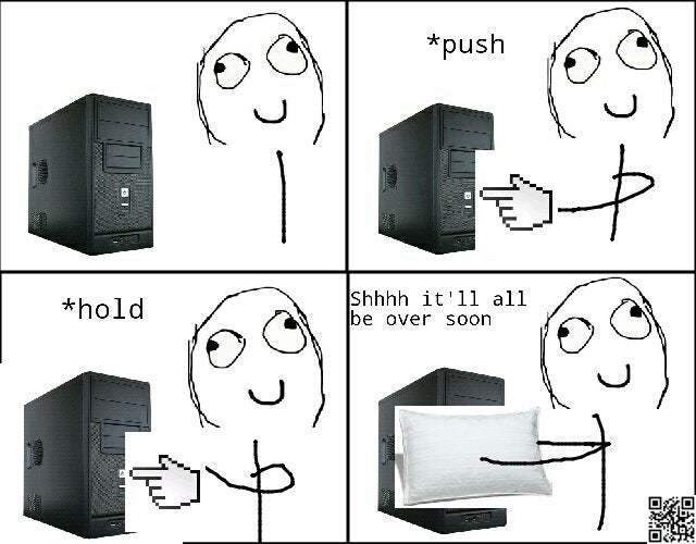 Holding down power button | Scrolller