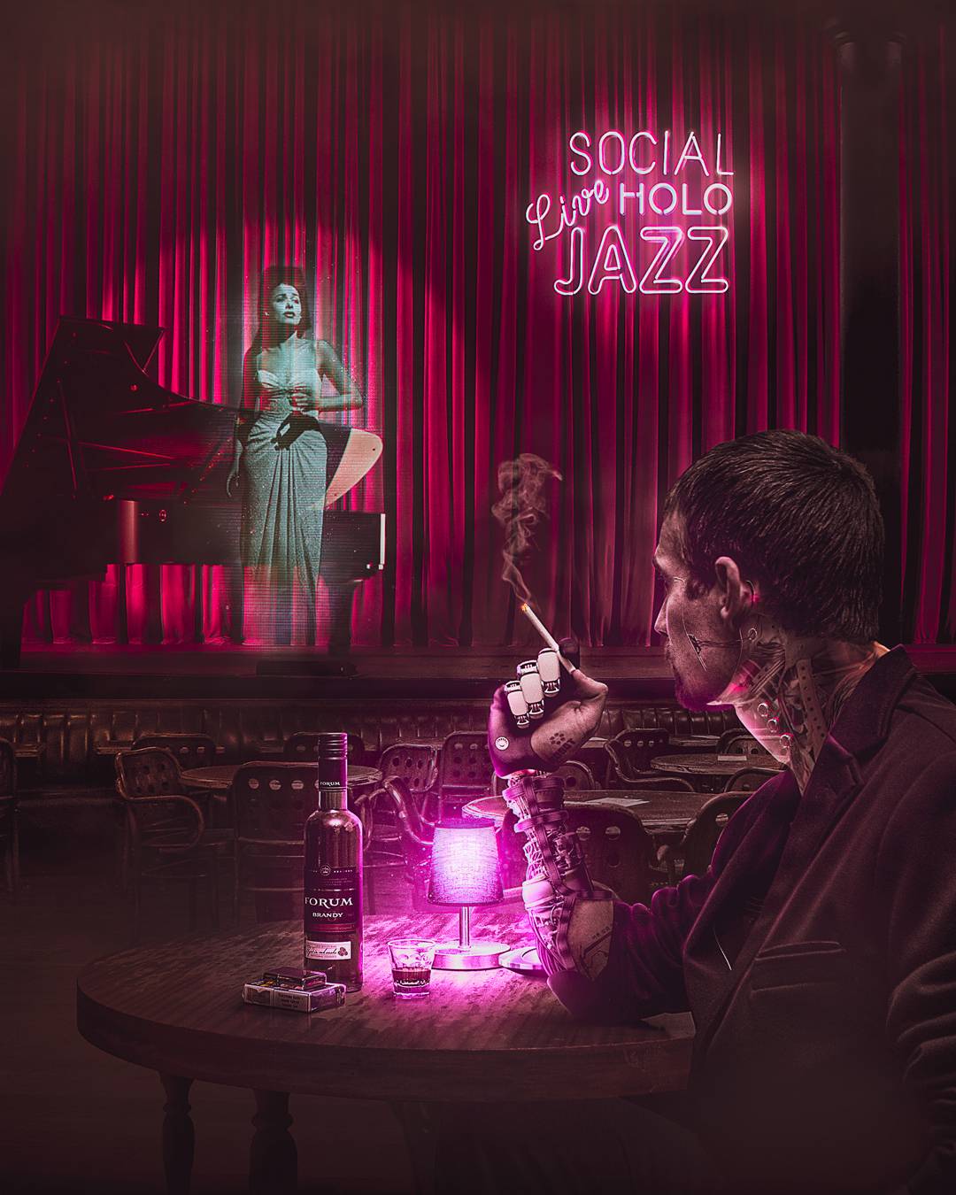 "Holo Jazz" - a self portrait photoshop piece I finished today. | Scrolller