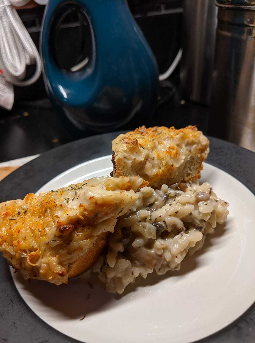 [Homemade] Chicken Cordon Bluwich & Brie Mushroom Risotto | Scrolller