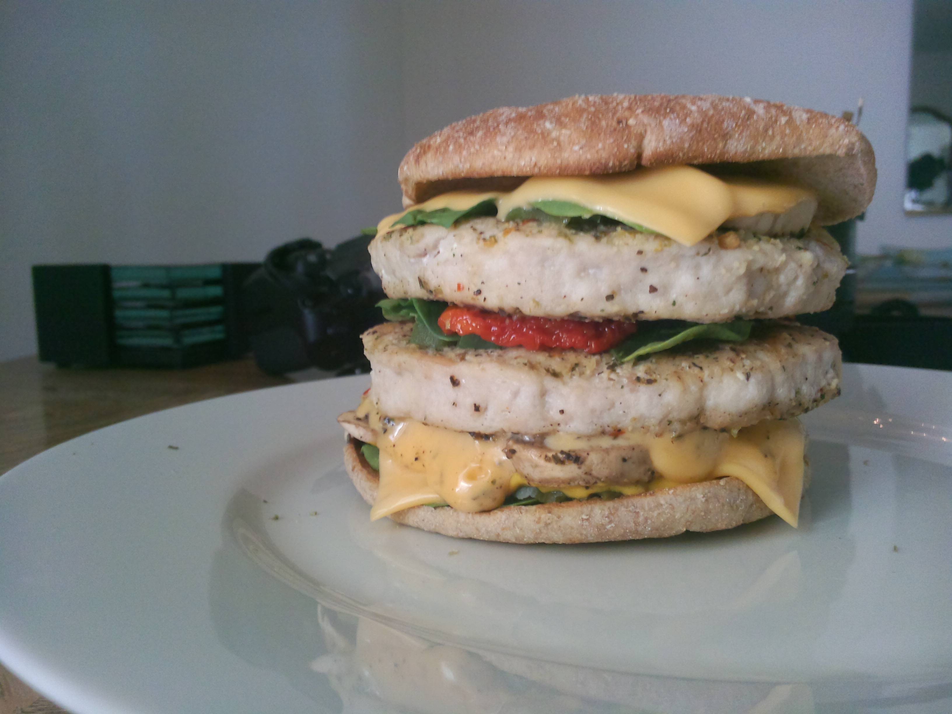 Homemade double turkey burger. | Scrolller