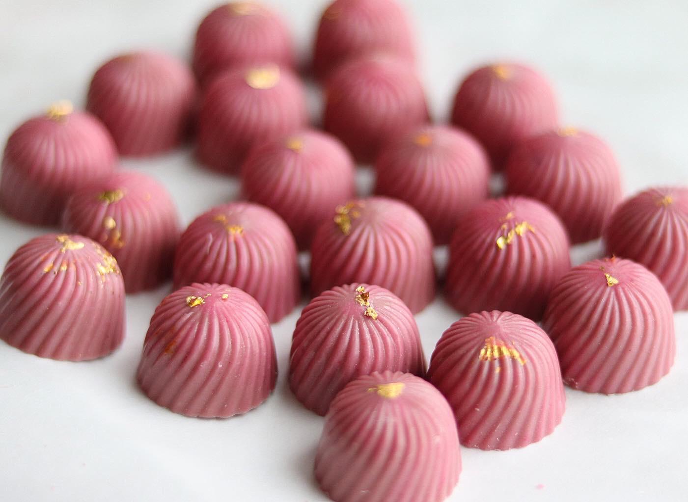 [Homemade] Naturally pink Ruby chocolate bonbons | Scrolller